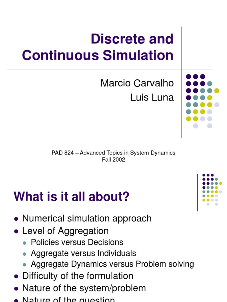 Discrete and Continuous Simulation | PDF