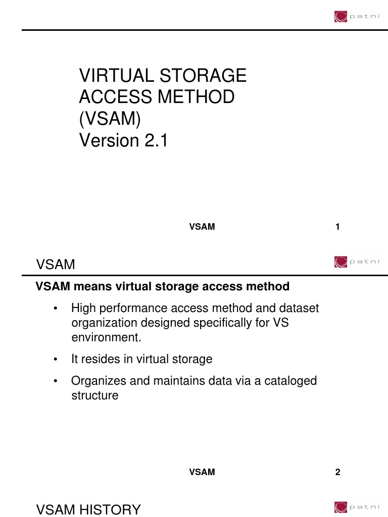 V2 1 Vsam | PDF | Utility Software | Information Technology