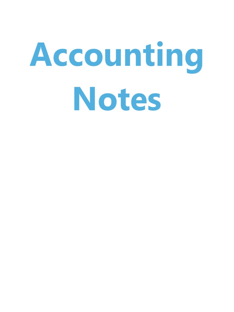 Accounting Notes | PDF | Bad Debt | Debits And Credits