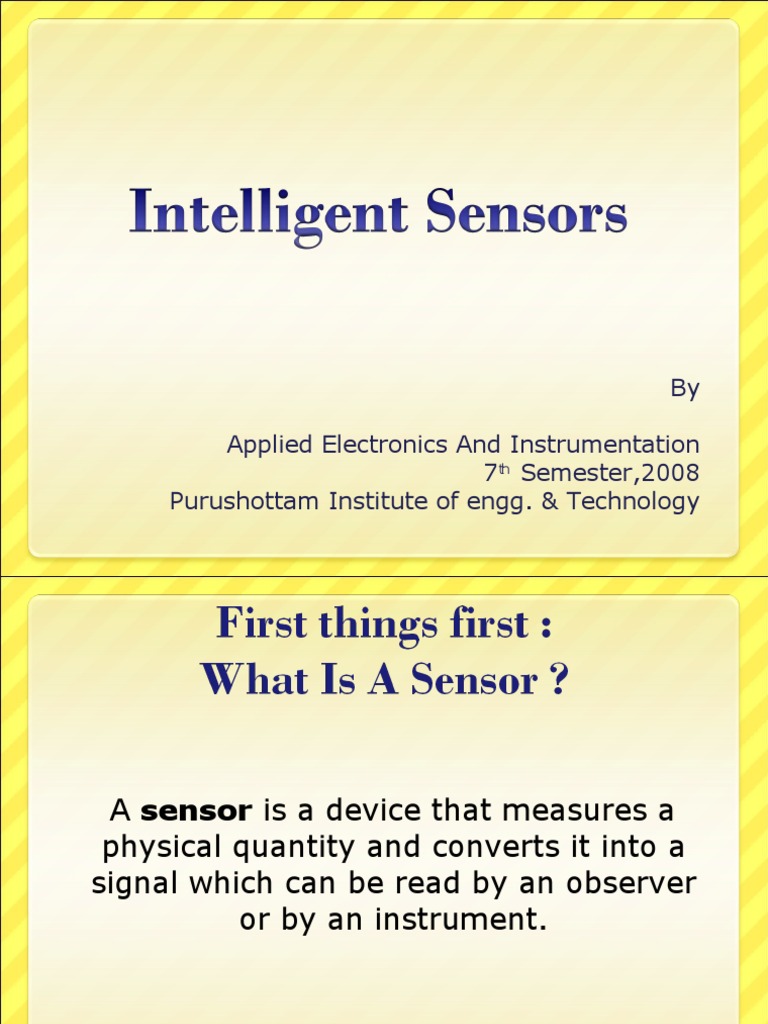 Intelligent Sensors | PDF | Sensor | Instrumentation