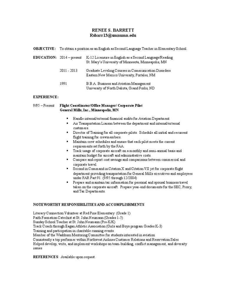 Renee S Barrett Resume August 2014 | PDF