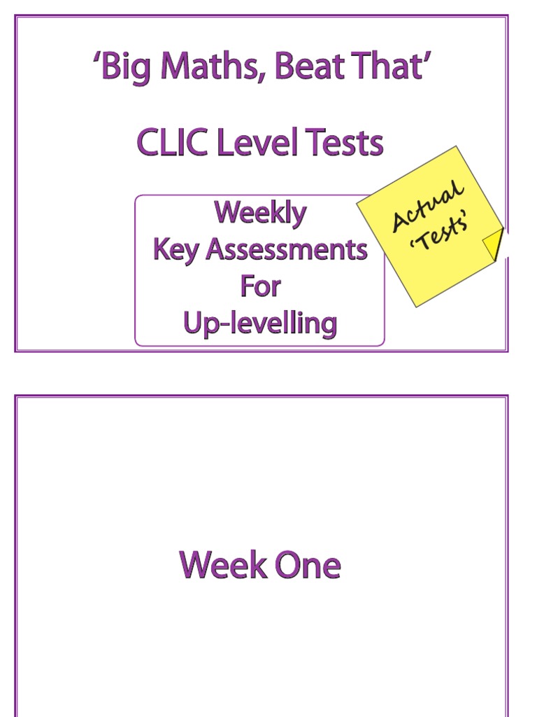 CLIC Test Week 1 | PDF | Decimal | Fraction (Mathematics)