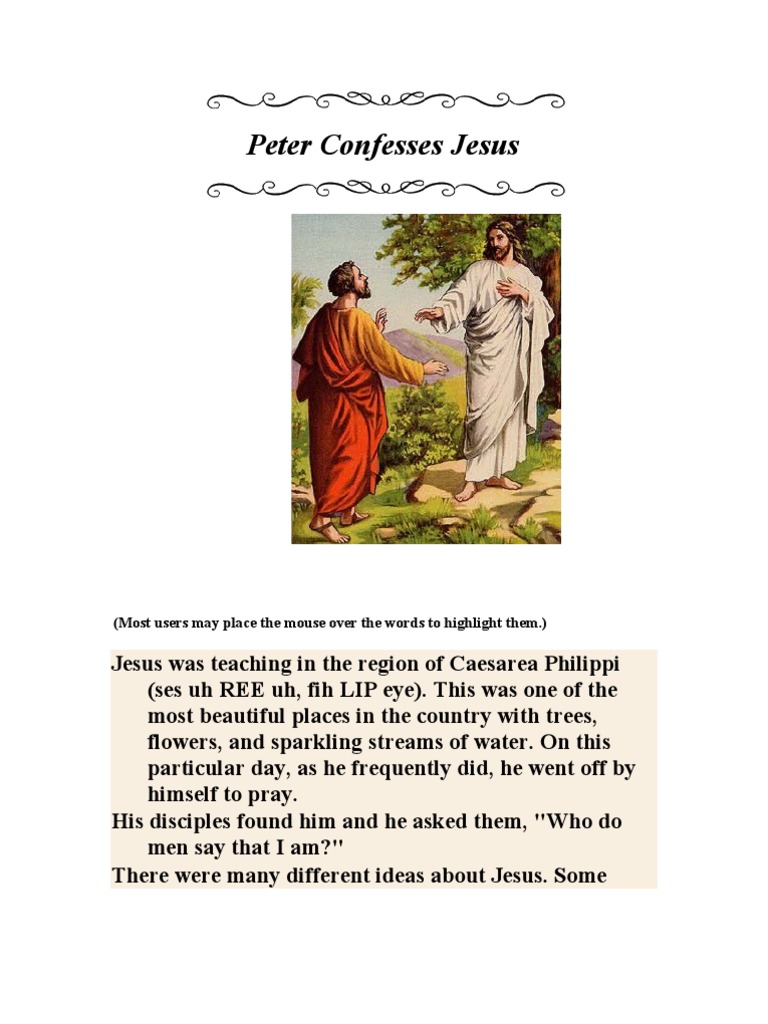 Peter Confesses Jesus 22 | PDF | Saint Peter | Gospel Of Matthew