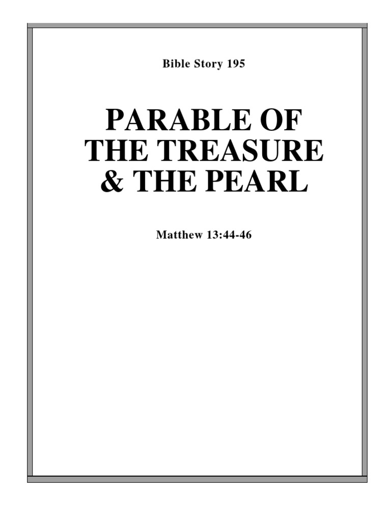 Parables of The Treasure and The Pearl | PDF | Gospel Of Matthew ...