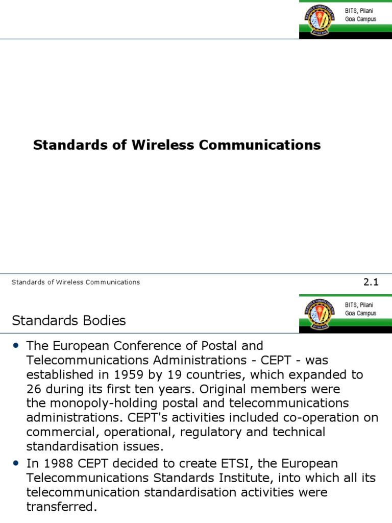Standards For Wireless Comms | PDF | 3 G | High Speed Packet Access