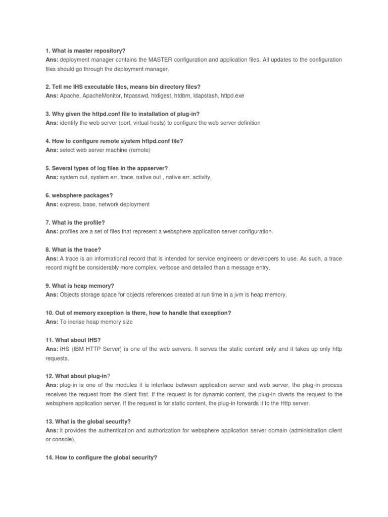 An Insightful Collection of Answers to Frequently Asked Questions About WebSphere Application ...