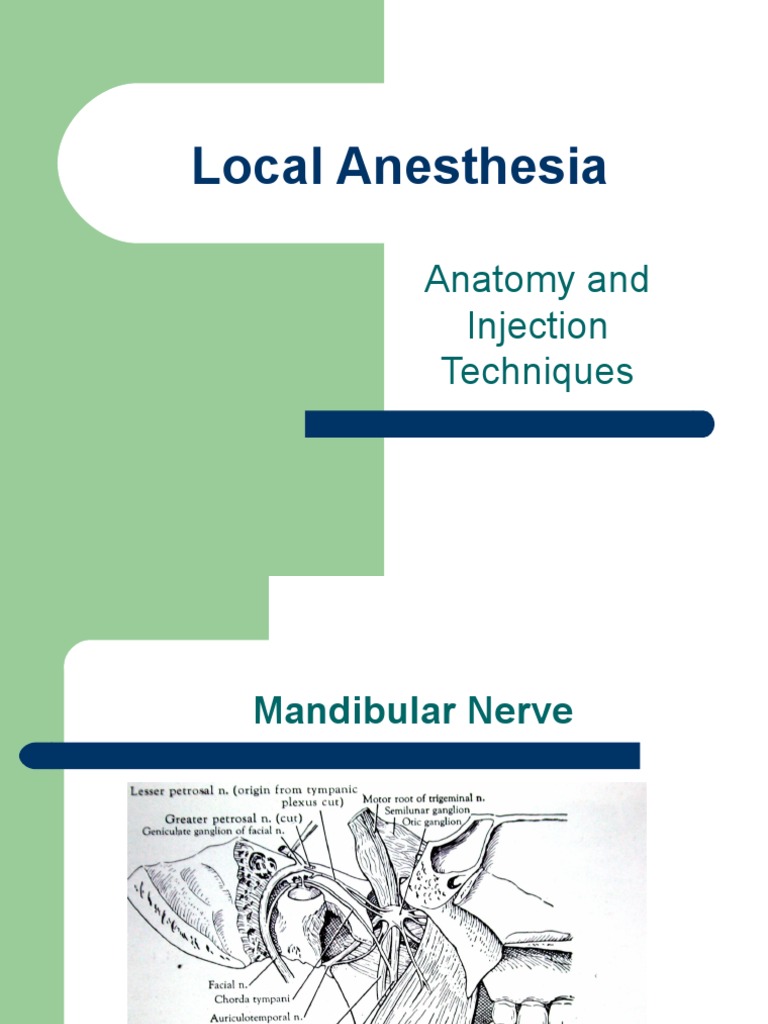 Local Anesthesia Injection Techniques Guide | PDF