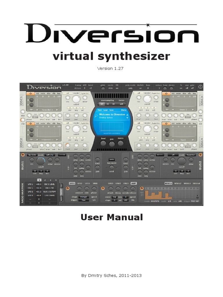 Diversion User Manual Pdf Synthesizer Low Pass Filter