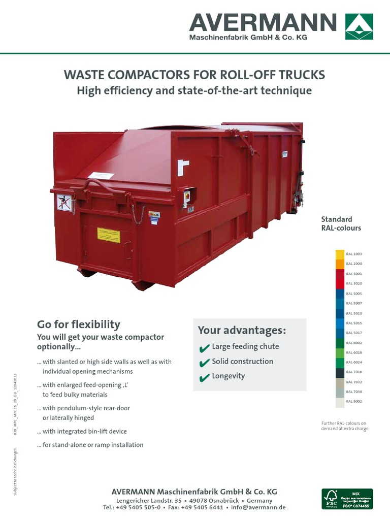 Waste Compactors For Roll-Off Trucks: High Efficiency and State-Of-The ...
