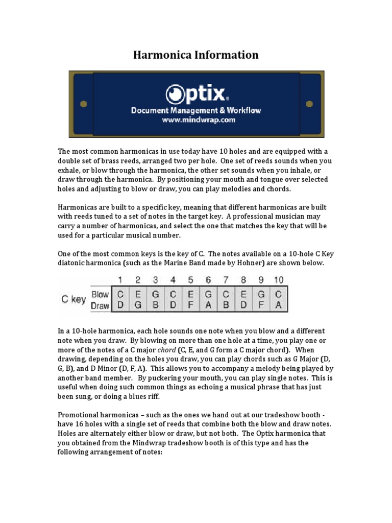 Harmonica Info | Download Free PDF | Harmonica | Folk Music