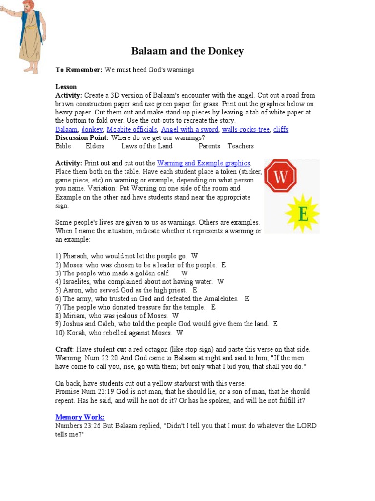 Balaam and The Donkey | PDF | Shabbat Prayers | Torah