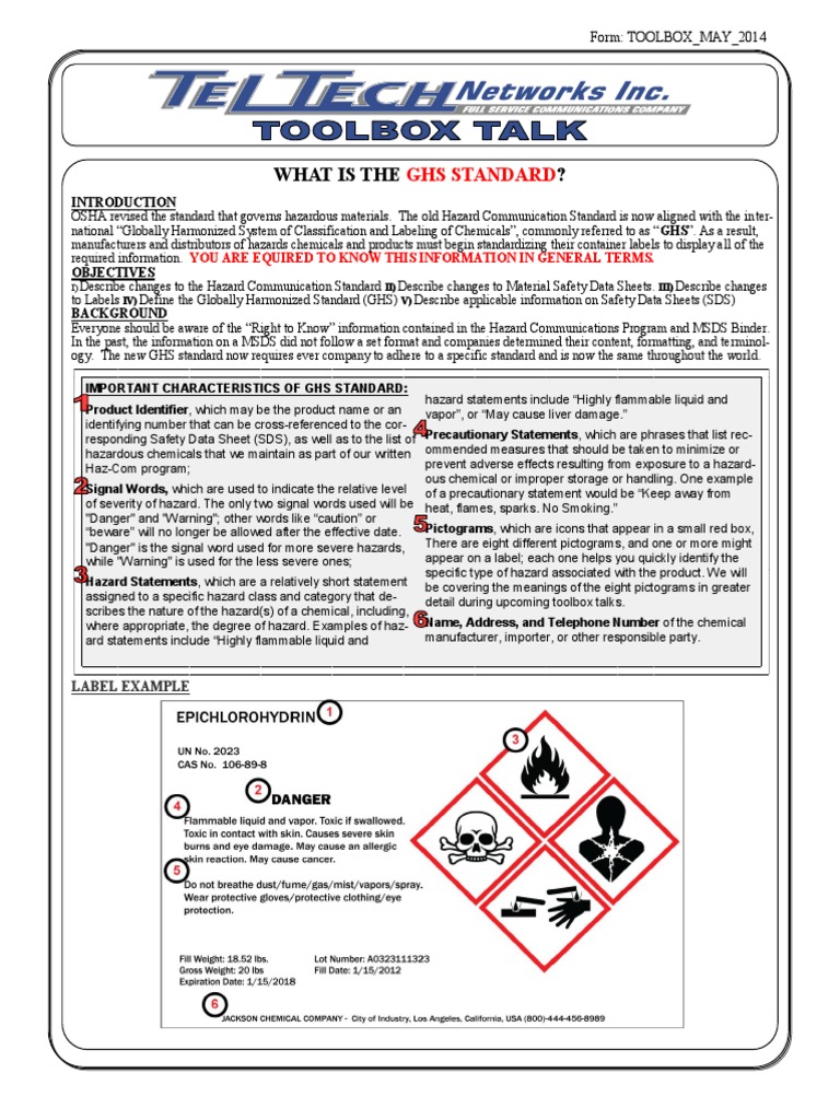 GHS Standard | PDF | Safety | Working Conditions