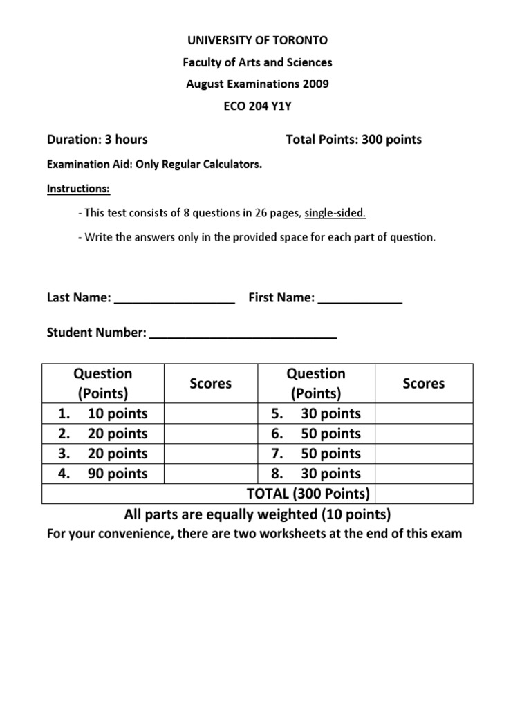 Duration: 3 Hours Total Points: 300 Points | PDF | Demand | Price ...