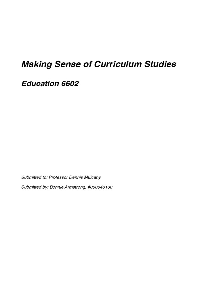 Curriculum Studies | PDF | John Dewey | Curriculum