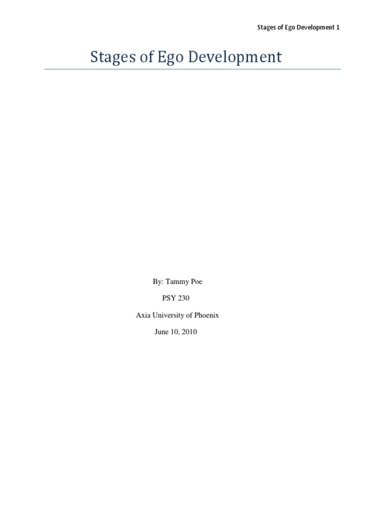 Stages of Ego Development | PDF | Self Concept | Self