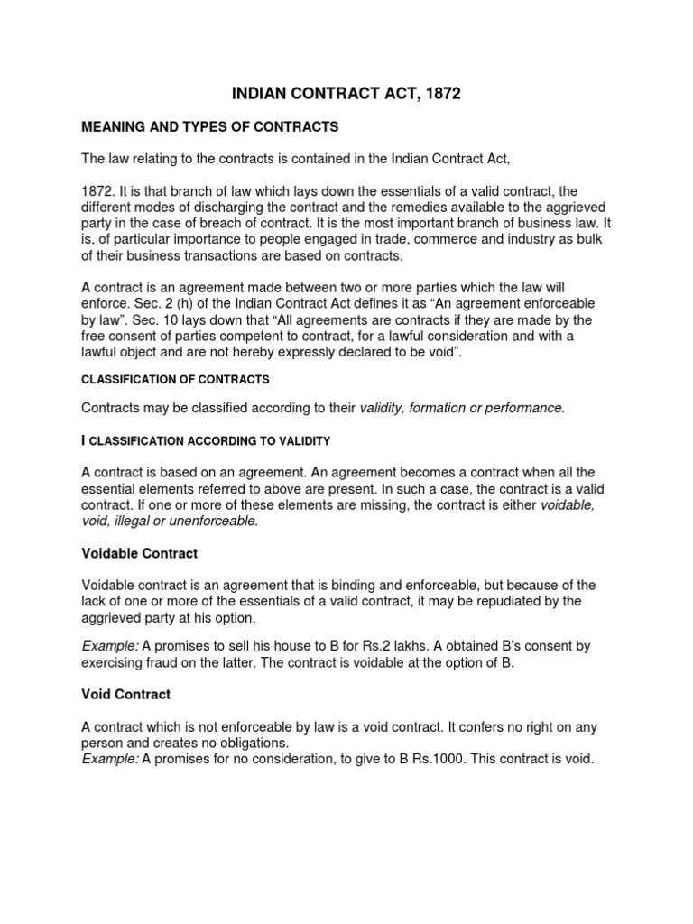 Business Law Notes | PDF | Misrepresentation | Offer And Acceptance