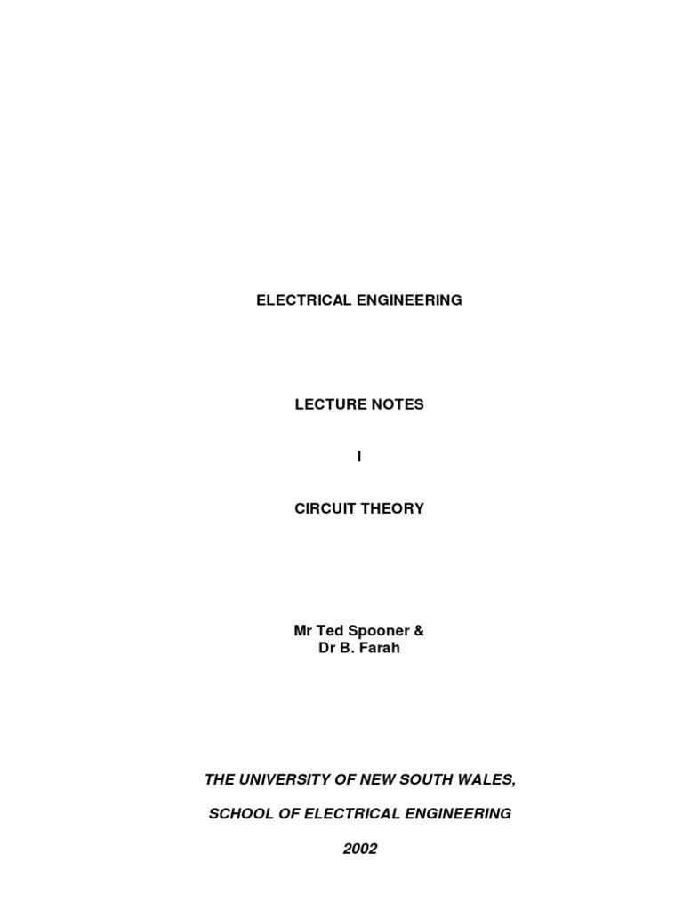 Electrical Engineering: The University of New South Wales, School of ...