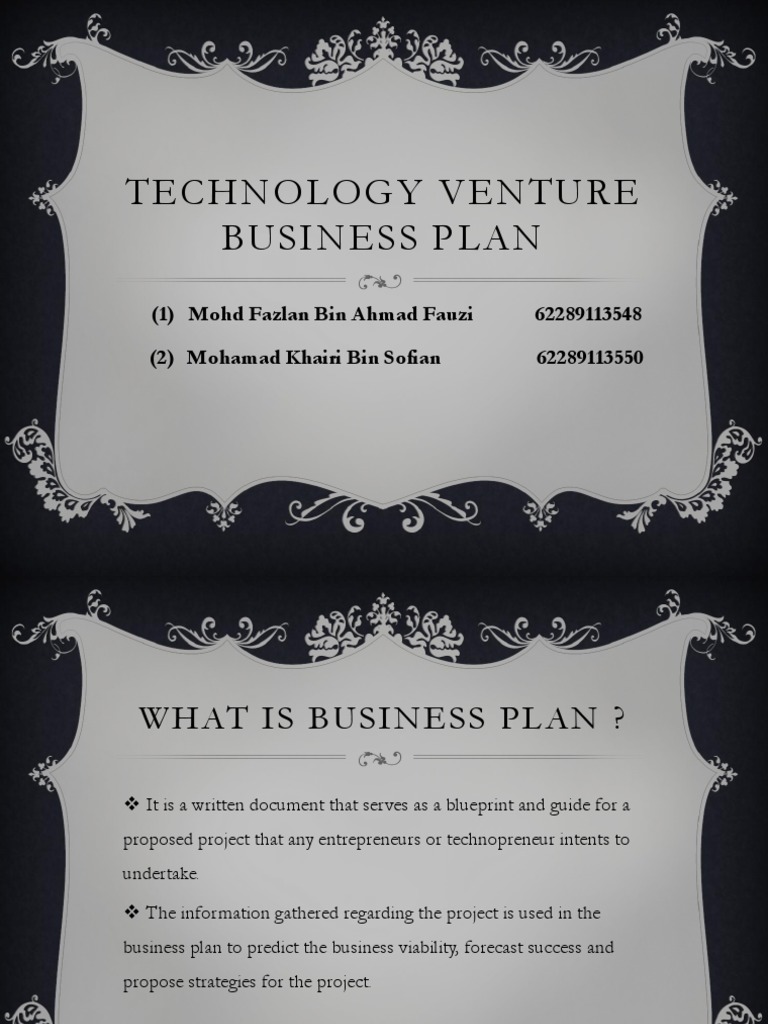 Technology Venture Business Plan | PDF | Business Plan | Business