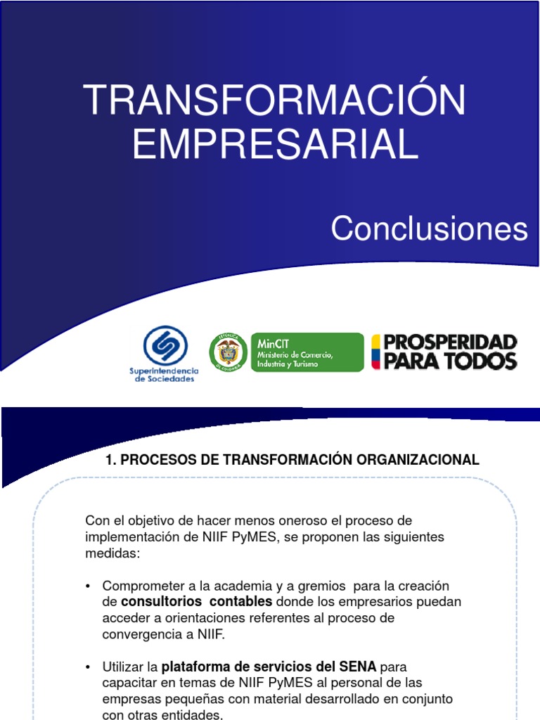Conclusiones Transformacion Empresarial PDF | PDF | Pequeñas y medianas ...