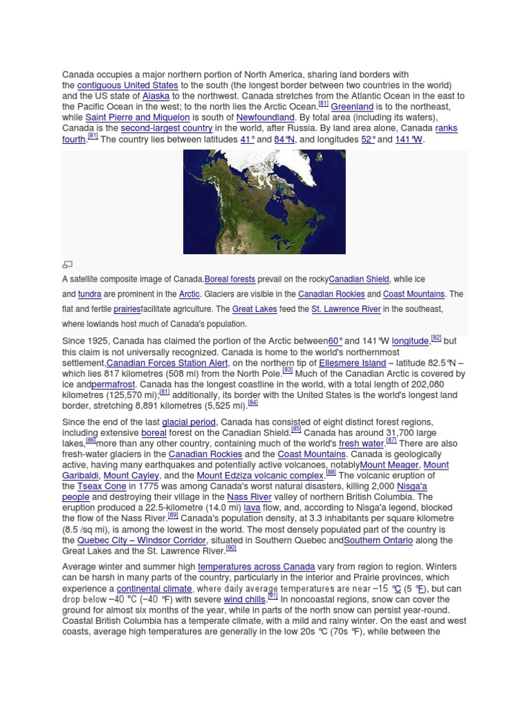 Boreal Forests Canadian Shield Tundra Arctic Canadian Rockies Coast ...