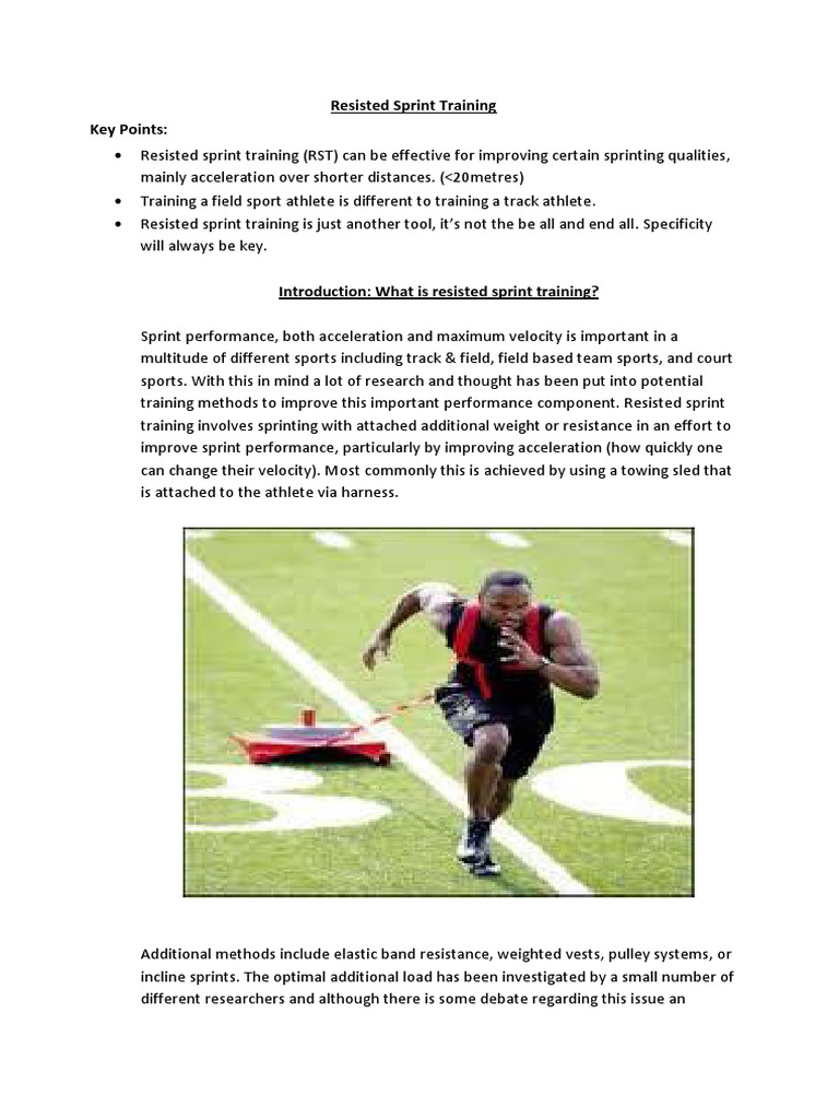 Resisted Sprint Training for Athletes | PDF | Track And Field ...