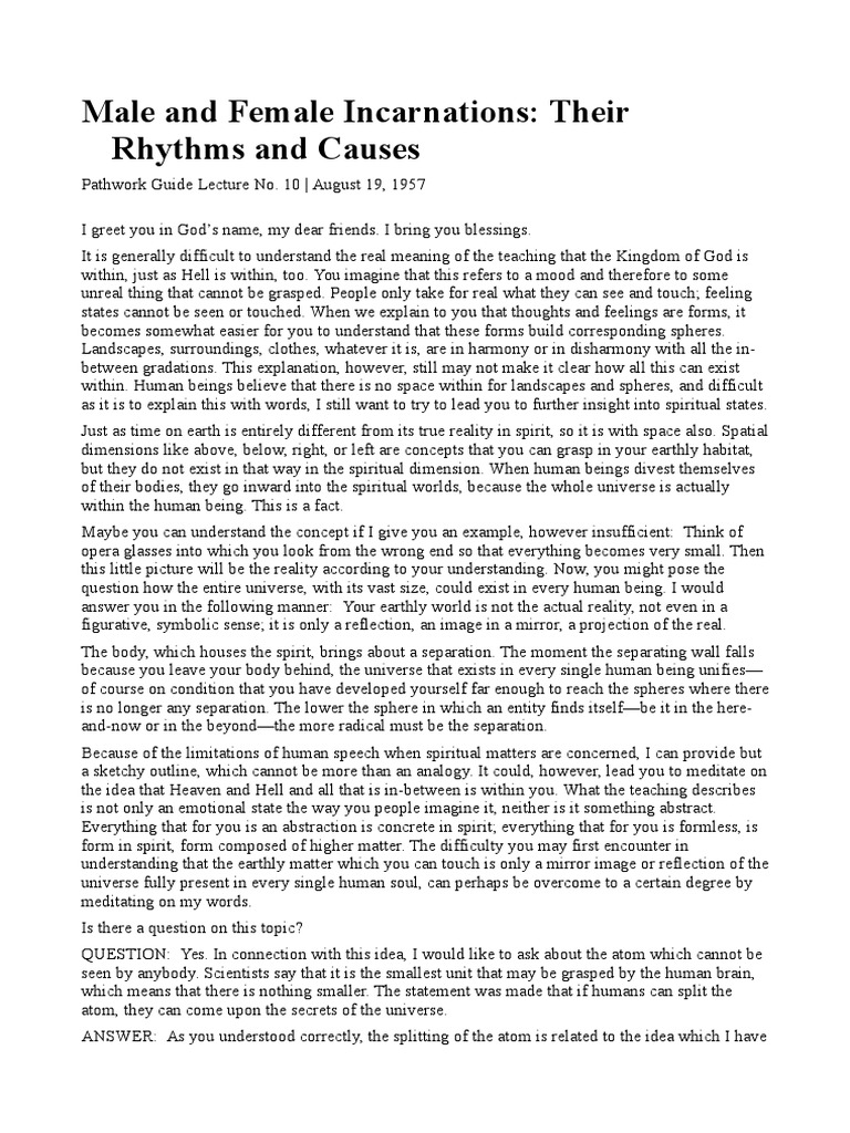 E010 Pathwork Guide Lecture No. 10 | PDF | Leisure | Nature