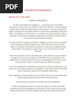 Less Serious Physical Injuries - Simple Negligence | PDF | Felony ...