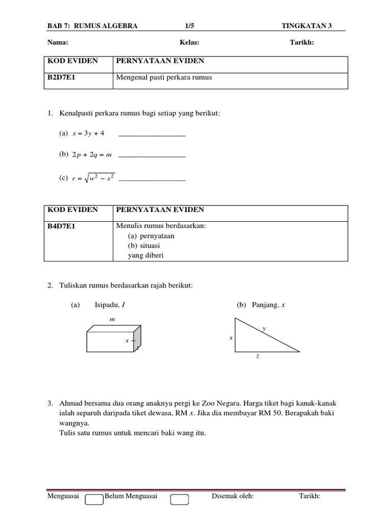 07 Rumus Algebra | PDF