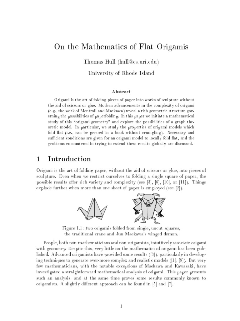On The Mathematics of Flat Origami - Hull | PDF | Origami | Graph Theory