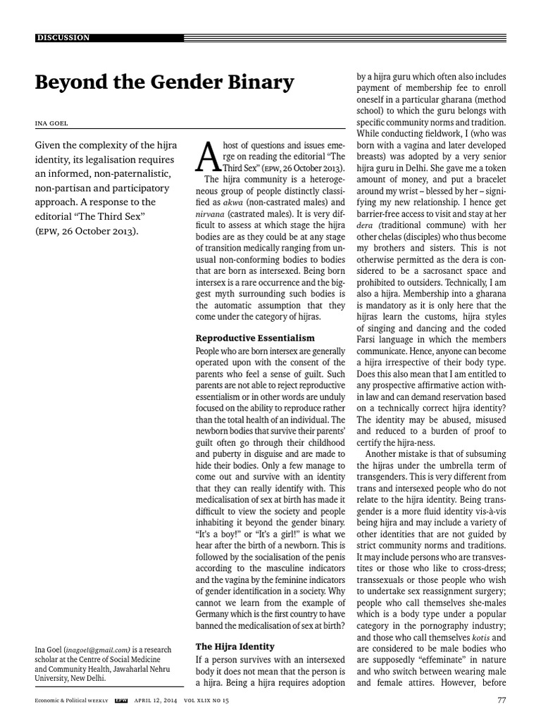 Beyond The Gender Binary | PDF | Transgender | LGBTQIA+ Studies