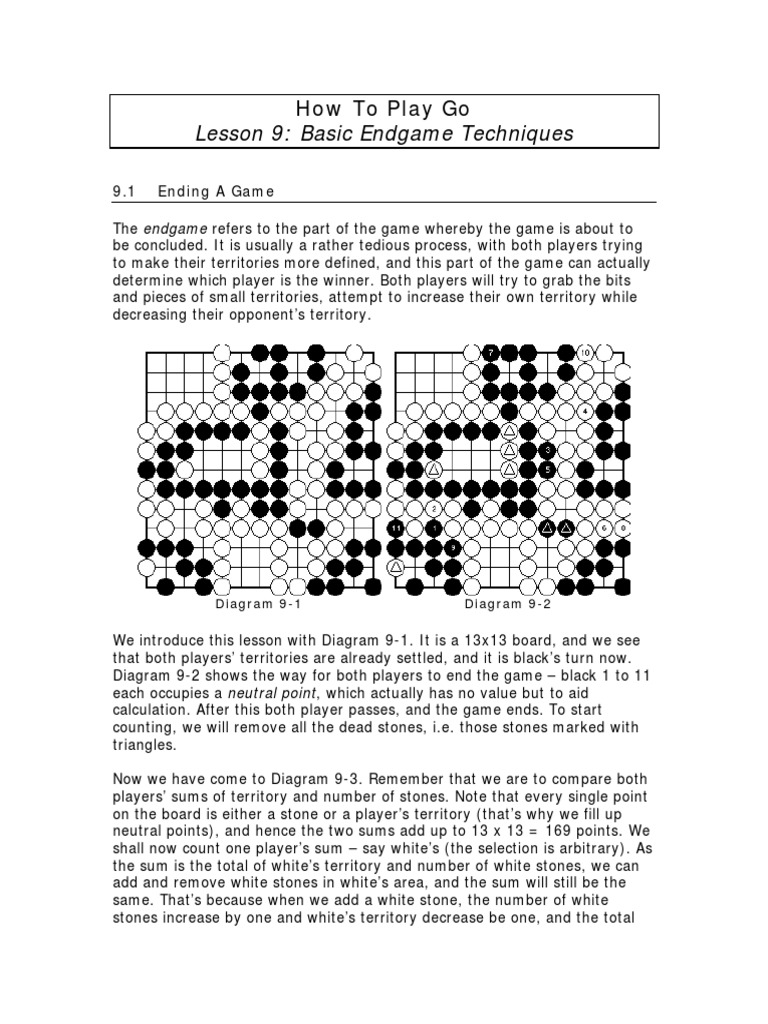 How To Play Go, Lesson 9 | PDF | Teaching Mathematics