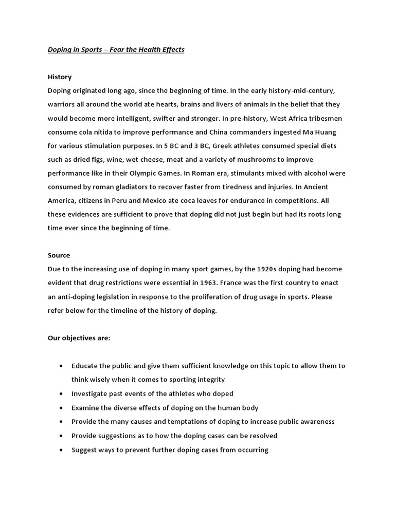 Doping in Sport | PDF | Doping In Sport | Sports