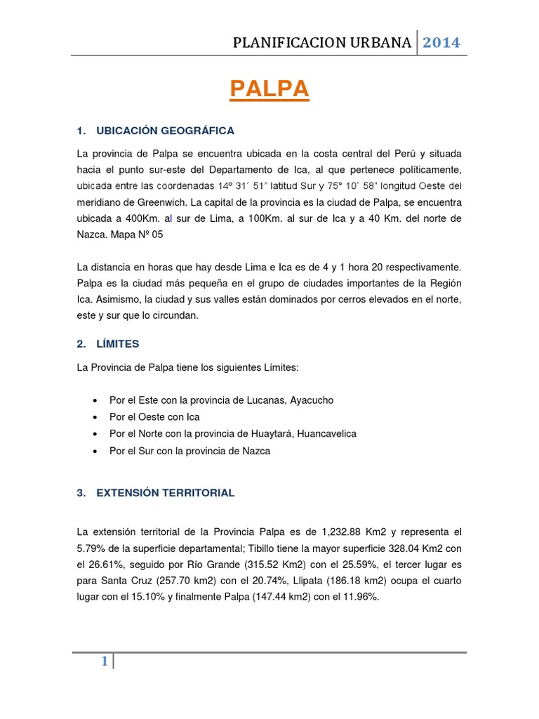 Informe Final Palpa | PDF | Agua subterránea | Ciudad