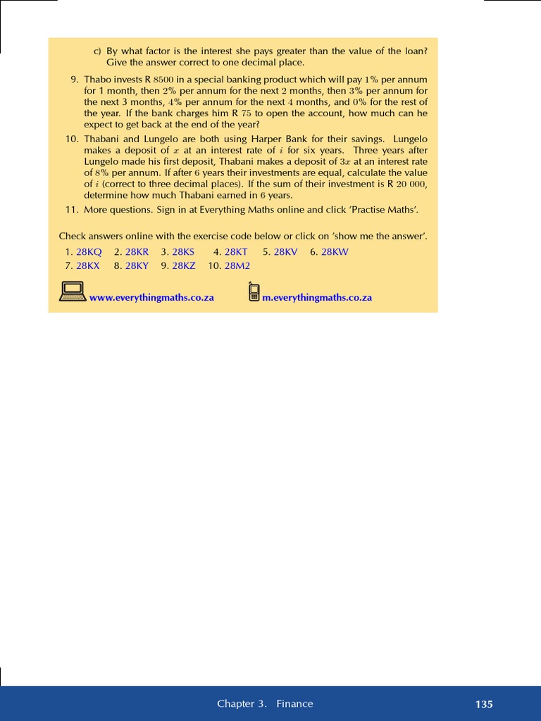 Finance Problems for Math Students | PDF | Finance & Money Management