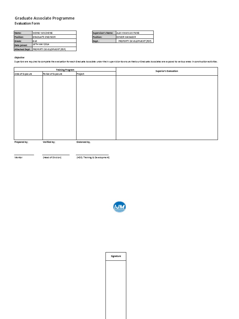 Graduate Engineer Evaluation Form | PDF | Business