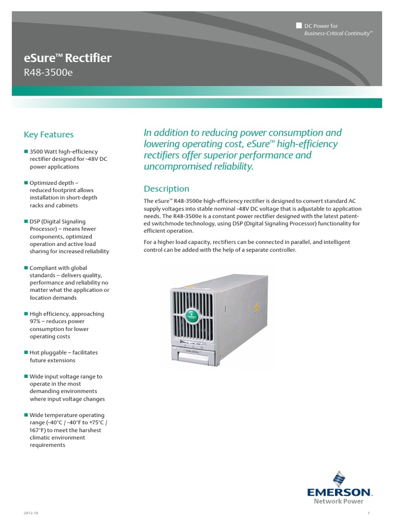 Esure Rectifier R483500e | PDF | Rectifier | Amplifier