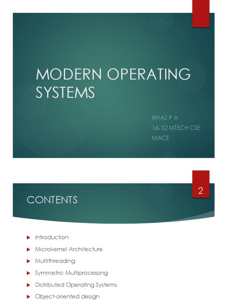 Characteristics of Modern Operating Systems | PDF | Thread (Computing ...