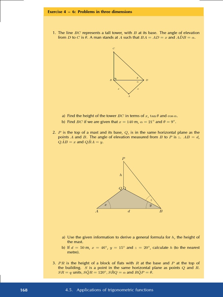 168 4.5. Applications of Trigonometric Functions | PDF | Teaching ...