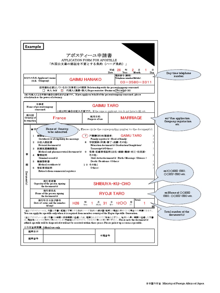 Apostille Form Example | PDF