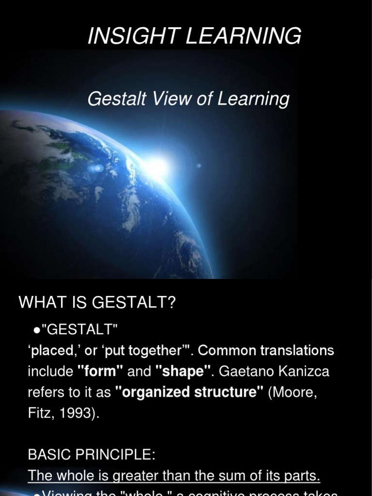 1 Gestalt Learning | Download Free PDF | Insight | Perception