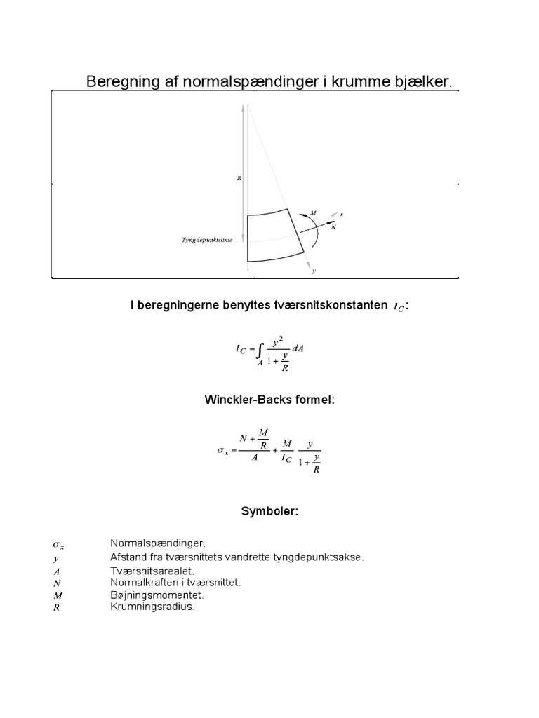 Beregning Af Normalspændinger I Krumme Bjælker | PDF