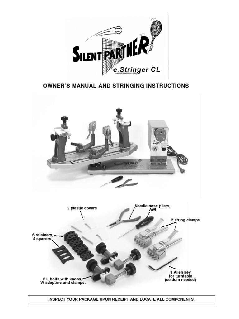 Silent Partner E-Stringer Manual | PDF | Knot | Washing Machine