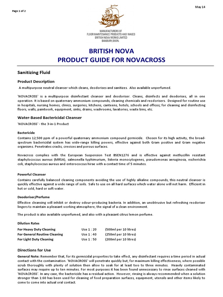 Nova Cross | PDF | Disinfectant | Hygiene