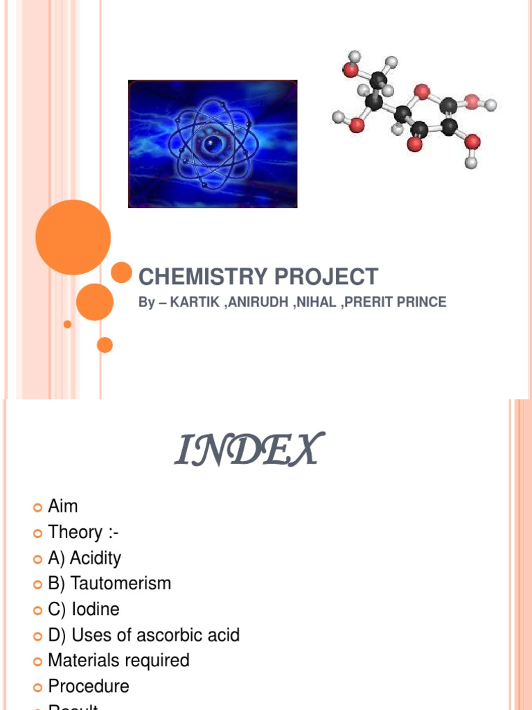 Chemistry Project | PDF | Vitamin C | Chemical Compounds