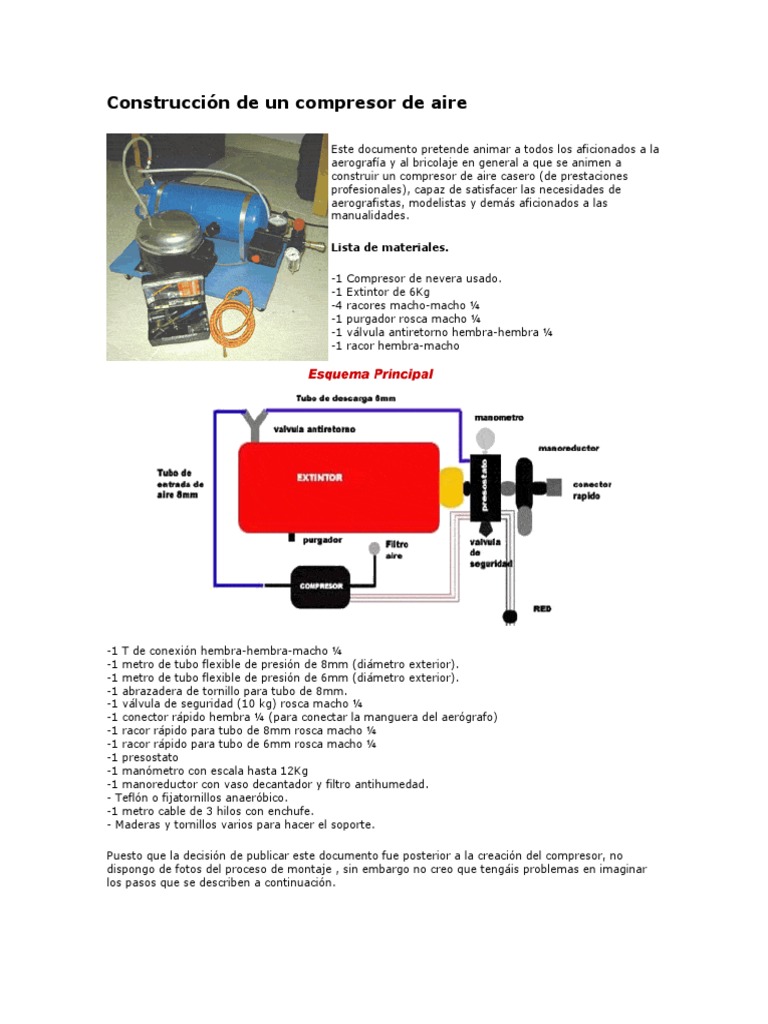 Compresor de Aire Casero | Compresor de gas | Presión