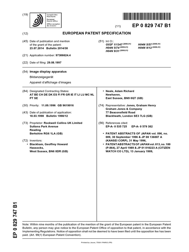 TEPZZZ8 9747B - T: European Patent Specification | PDF | Vacuum Tube ...