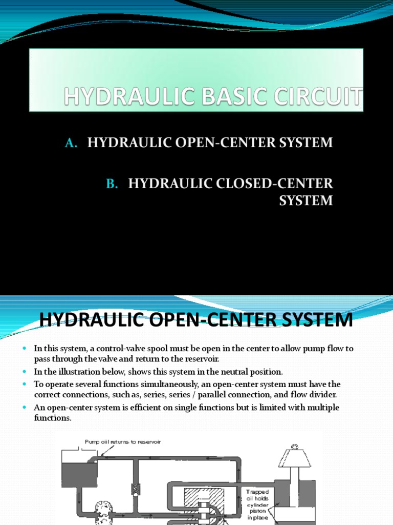 Open Closed Center System | PDF | Pump | Valve
