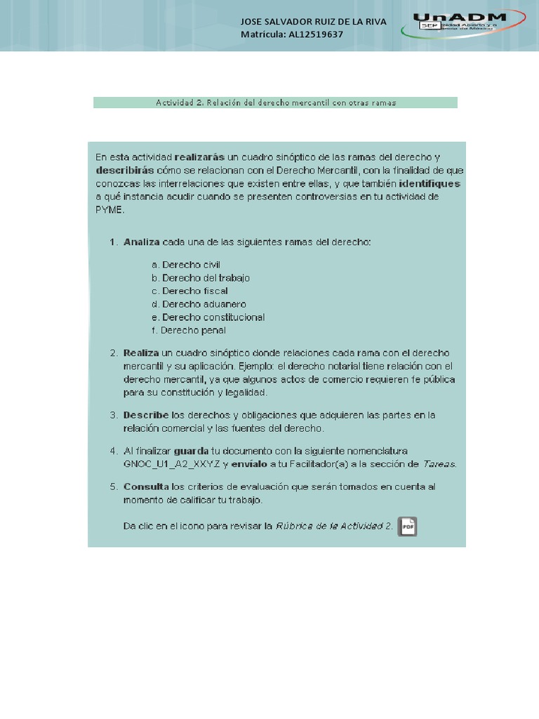 Gnoc U1 A2 Jord | PDF | Derecho laboral | aduana