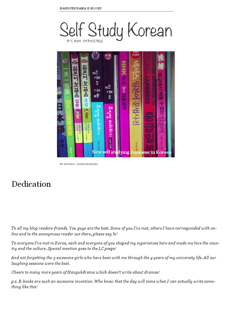 Self Study Korean #1 | PDF | Language Arts & Discipline