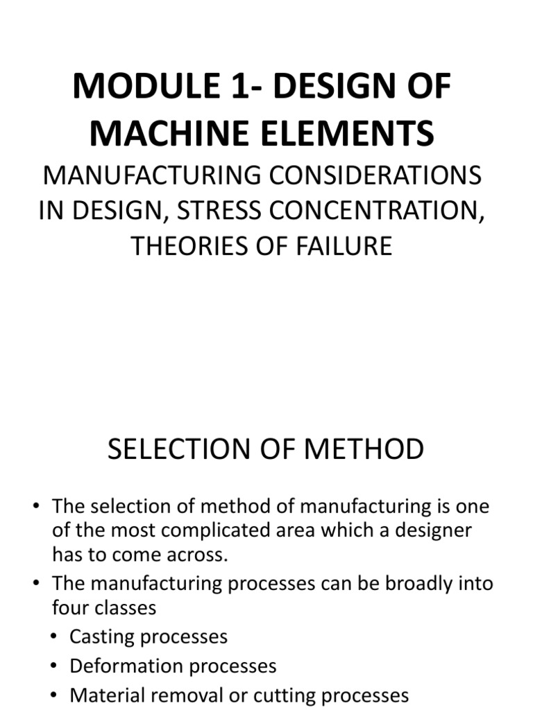 Machine Elements Design & Manufacturing | PDF | Casting (Metalworking ...